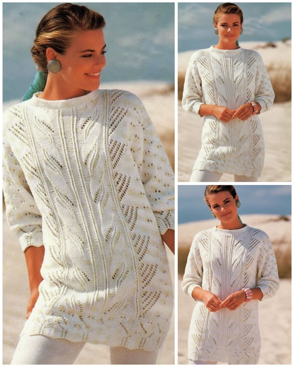 Langer Pullover mit Mustermix - Kostenlose Strickmuster